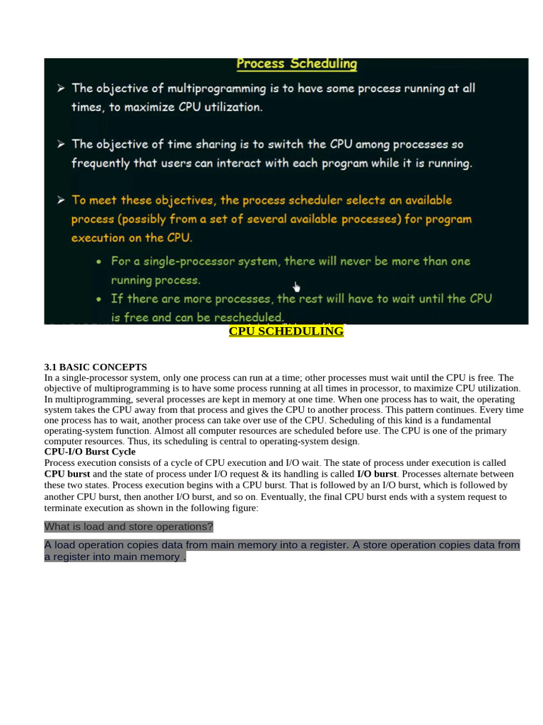 Chapter-5-Process Scheduling Notes | PDF