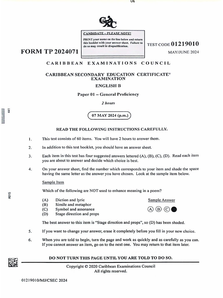 2024 English B Paper 1 Pdf