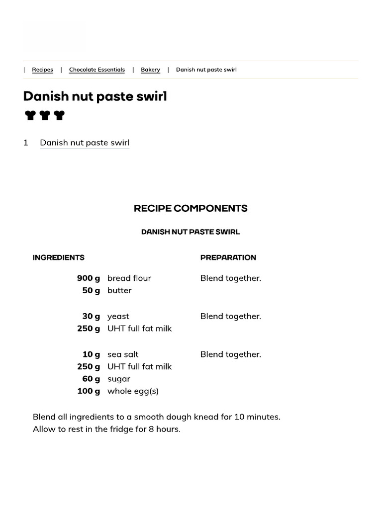 Danish Nut Paste Swirl _ Callebaut | PDF