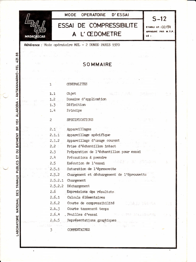Essai: 2 Compressibilite | PDF