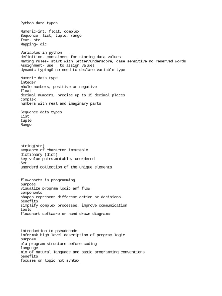 Python Data Types Notes | PDF Python Data Types Notes | PDF