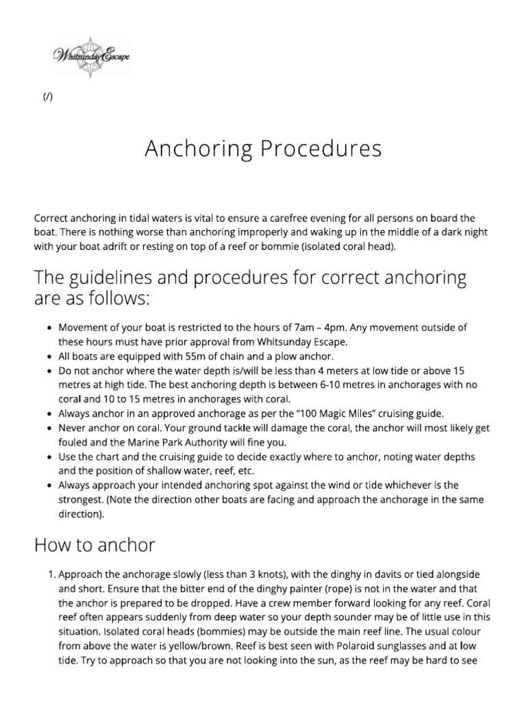 Anchoring procedure | PDF