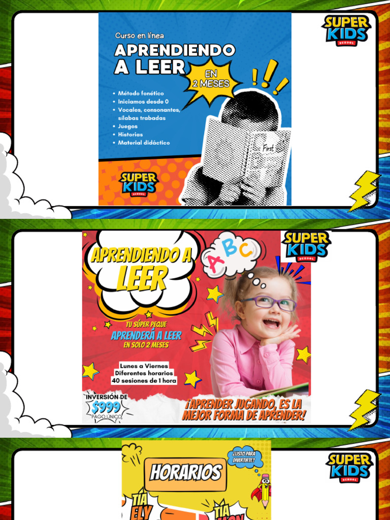 SUPER KIDS SCHOOL - CURSO LECTOESCRITURA 25 DE SEPTIEMBRE | PDF