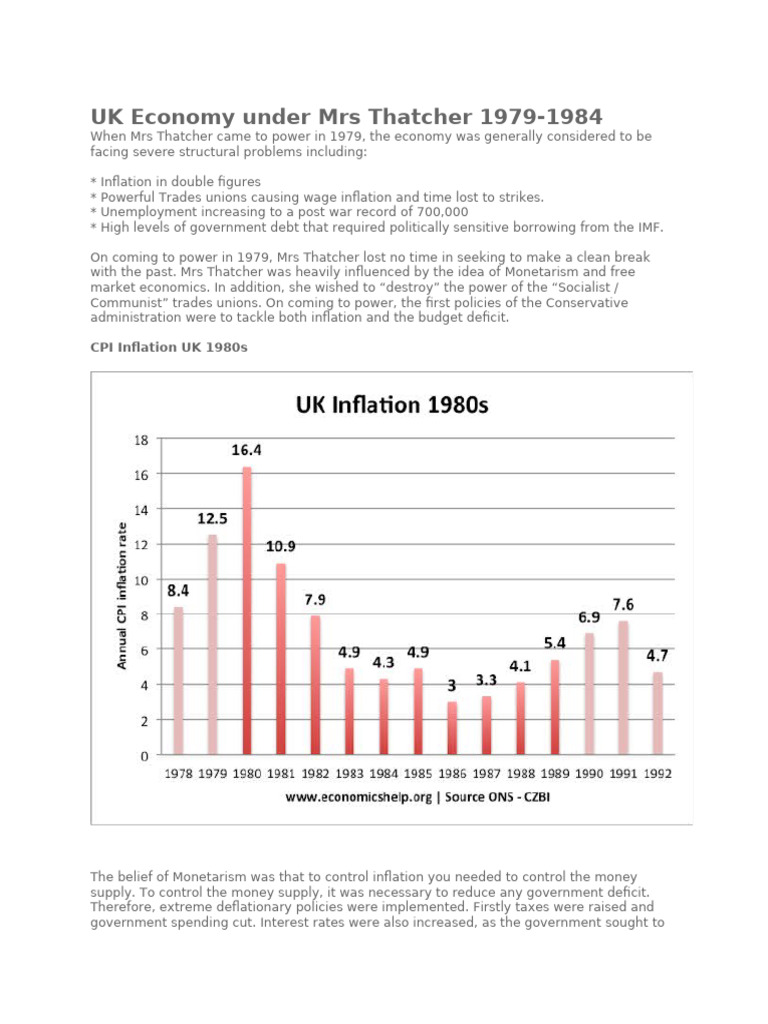 UK Economy Under Thatcher: 1979-1984 Analysis | PDF | Inflation ...