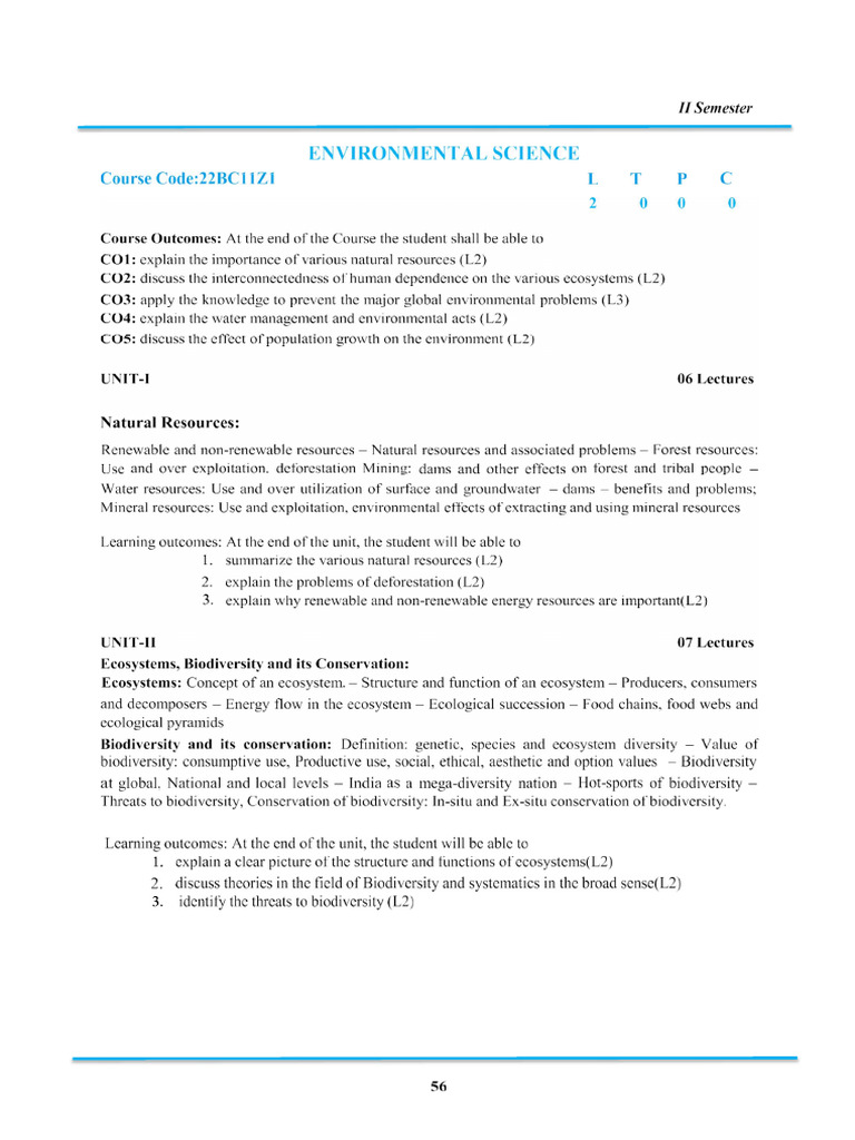 22BC11Z1 ES Syllabus | PDF