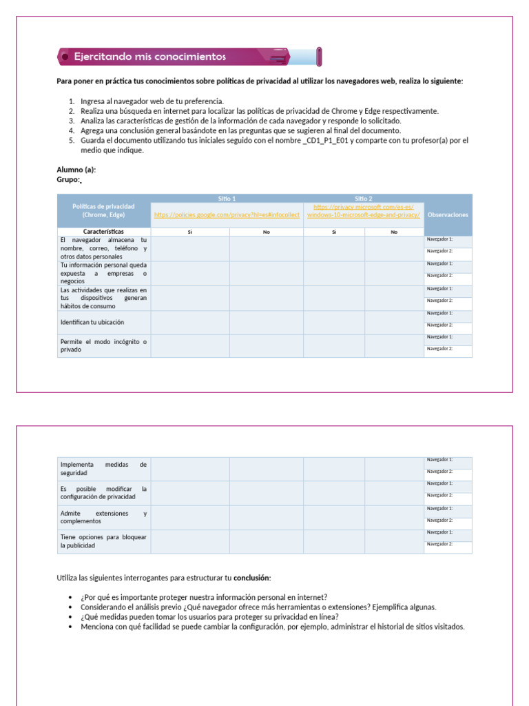 P1 - Cuadro de Doble Entrada - P16 | PDF