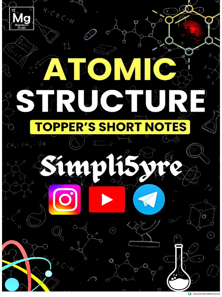 Atomic Structure Topper's Handwritten Notes PDF | PDF