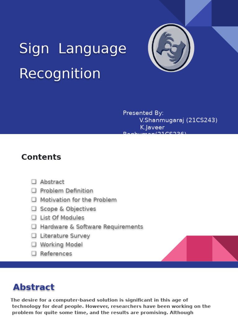 Sign Language Recognition | PDF