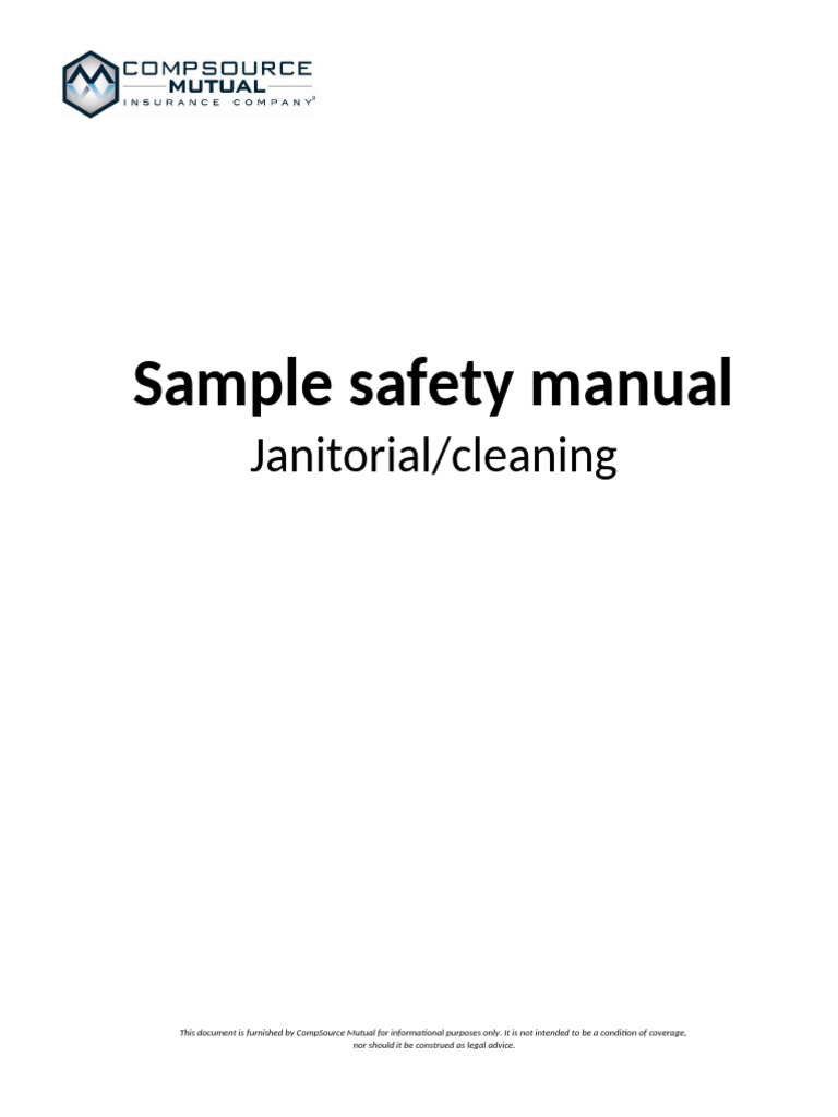 Janitorial Cleaning Safety Manual | PDF