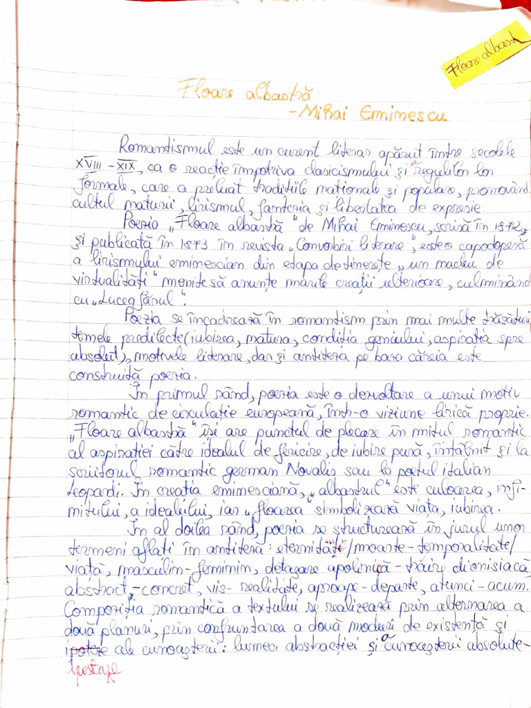 Floare Albastră, M. Eminescu | PDF
