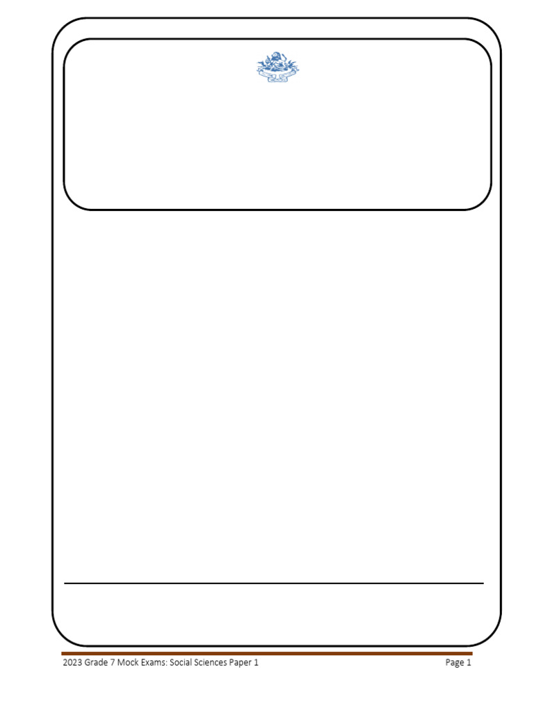 Grade 7 Social Sciences Paper 1 | PDF