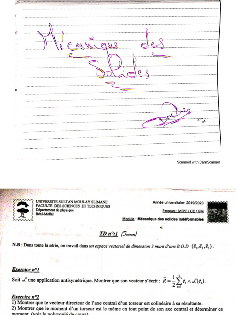 Td+corrigé Mécanique Des Solides | PDF