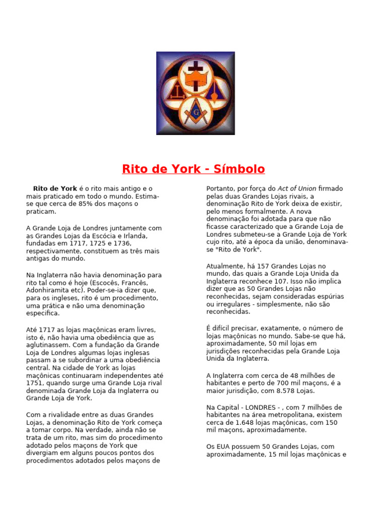 O Rito de York Ok | PDF