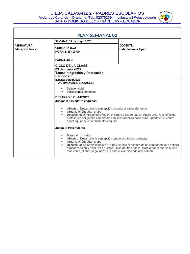 Actividad de Clase 1ºbgu A - B.docx2 | PDF