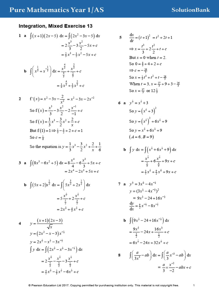 Mixed Exercise 13 ANS | PDF
