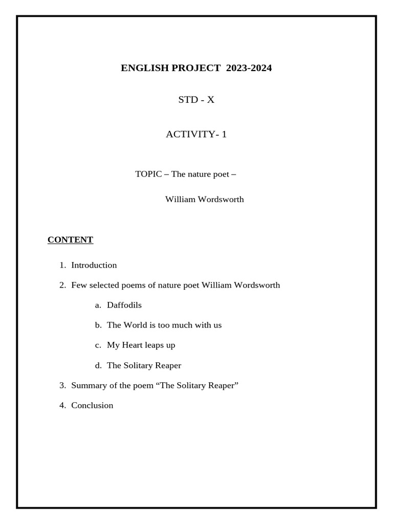 23-24 - English - Project1-1 | PDF | Poetry