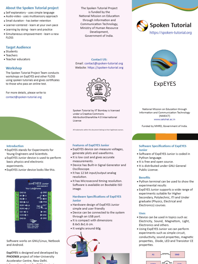 ExpEYES Brochure English | PDF | Electronics | Electronic Engineering