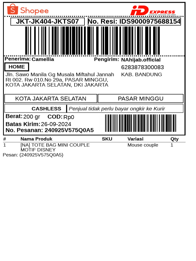 Label Pengiriman-177 | PDF