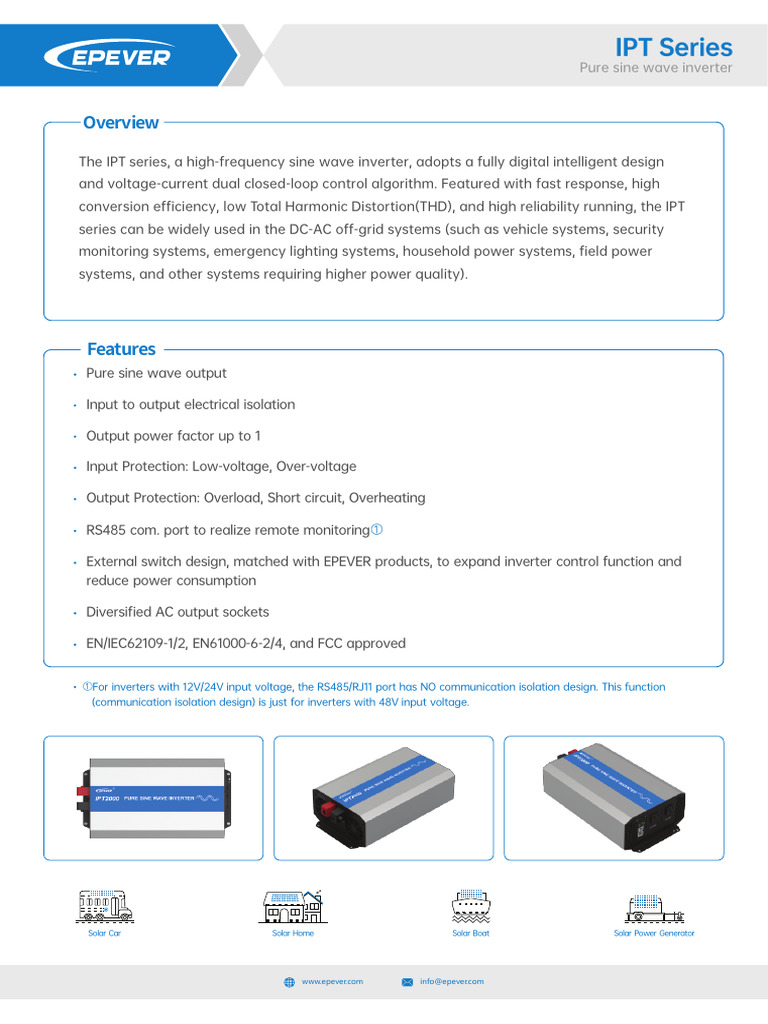 Inversor Epever-Ipt-100-110-120vac | PDF