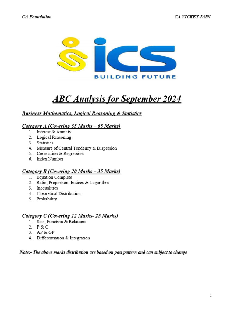 Math ABC Analysis | PDF