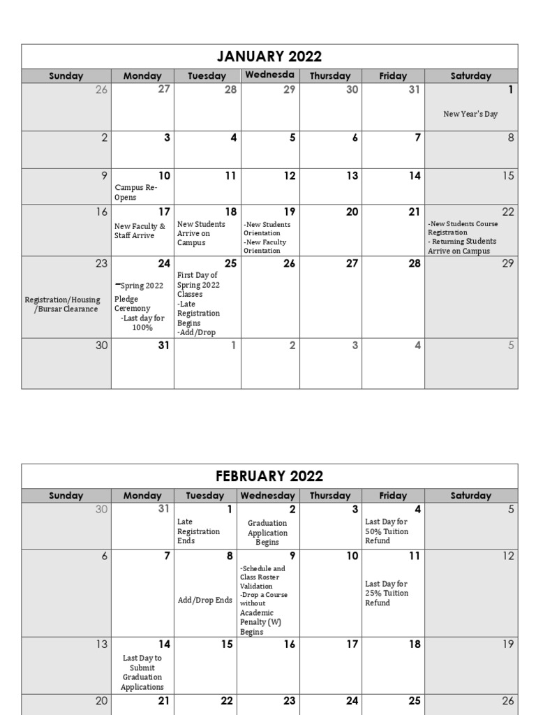 2022- ACADEMIC CALENDAR_NOVEMBER_15_2021 (1) | PDF