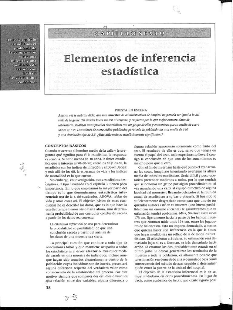 NORMAN y STREINER 1996 - Bioestadística - Cap 6 Inferencia Estadística ...