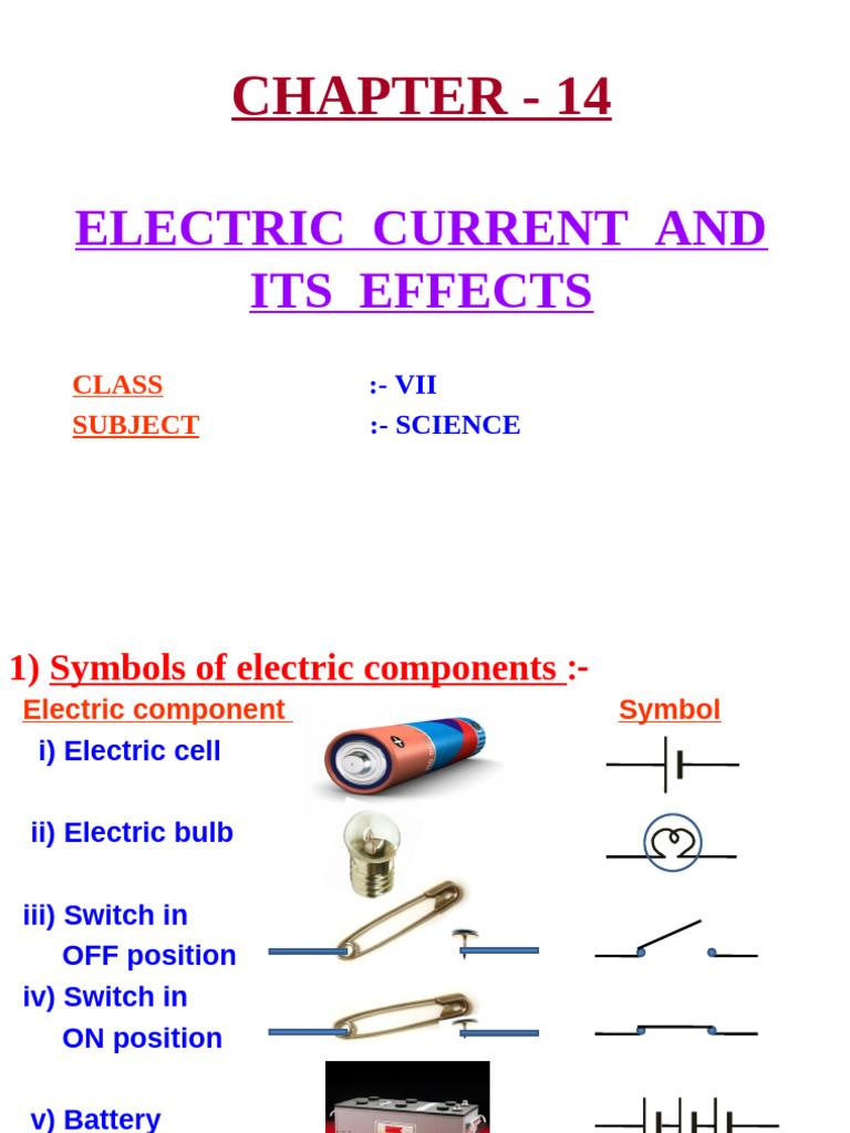 VII-14-Electric Current and Its Effects | PDF