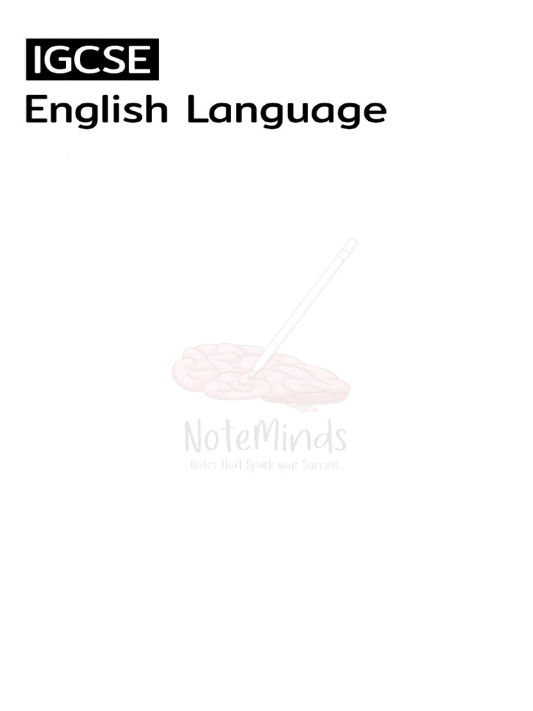 CIE English First Language NoteMinds | PDF