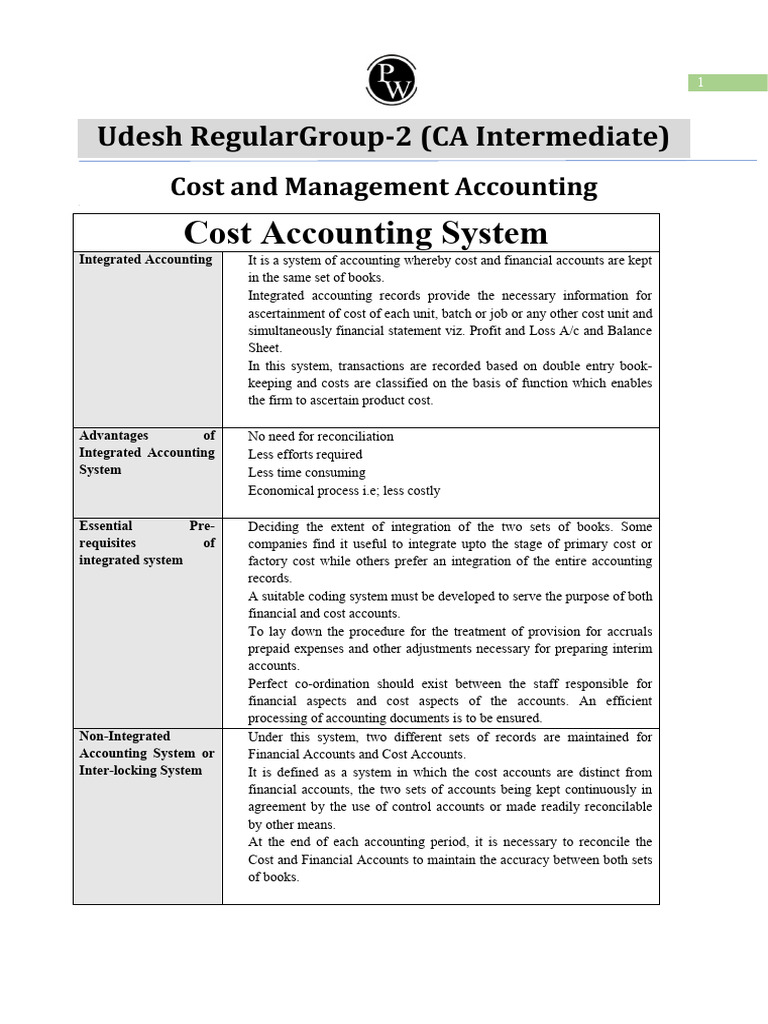 Cost Accounting System | PDF