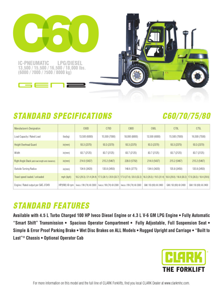 Clark Lift Trucks Spec 04ea4e | PDF