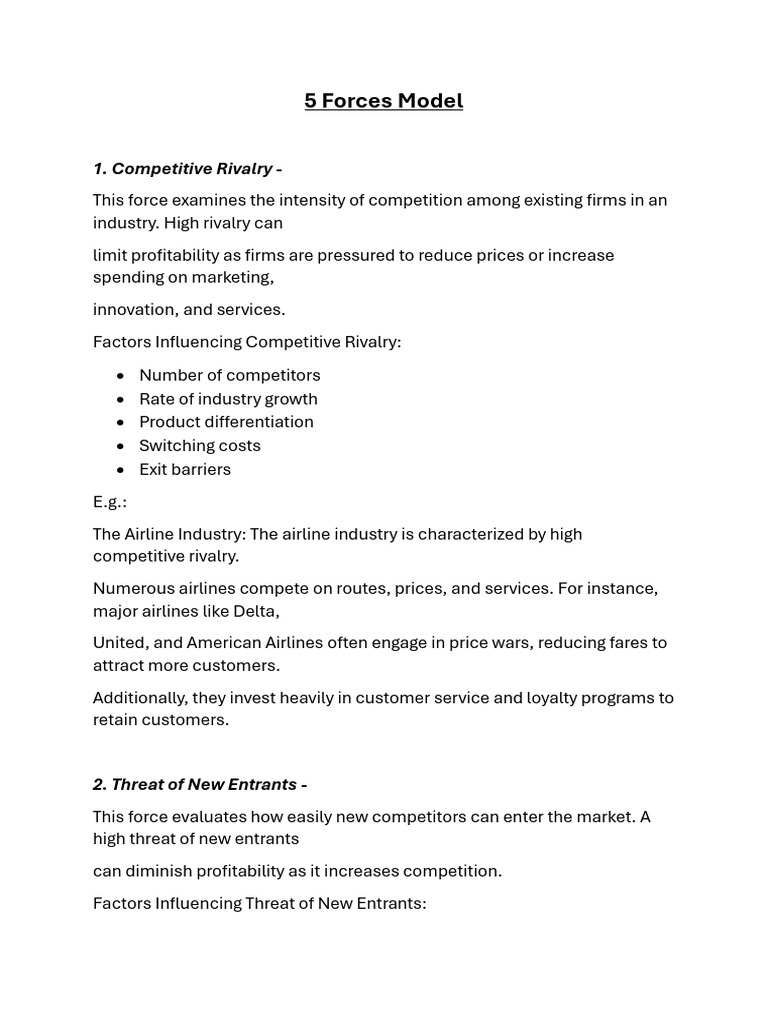 5 Forces Model (PPM) | PDF