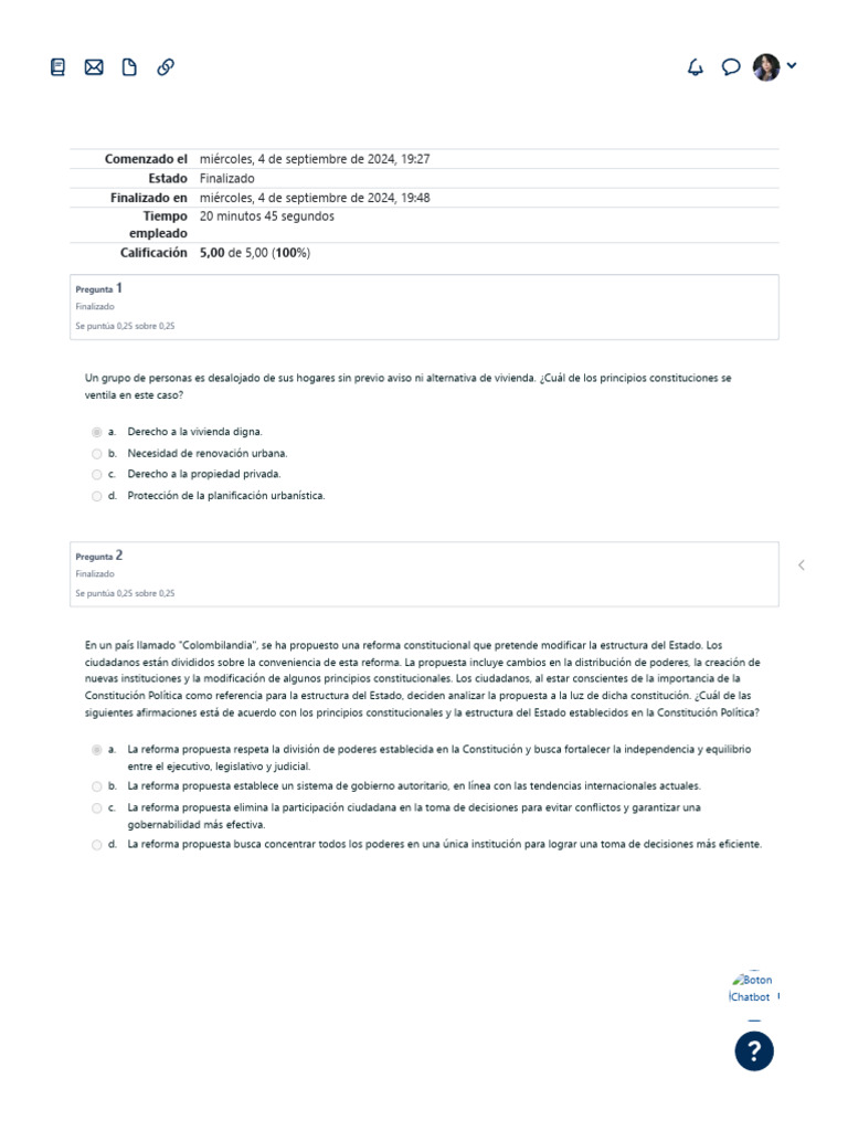 U1 - Cuestionario Intento 2 | PDF | Constitución | Política