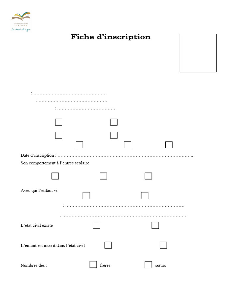 Fiche D'inscription | PDF
