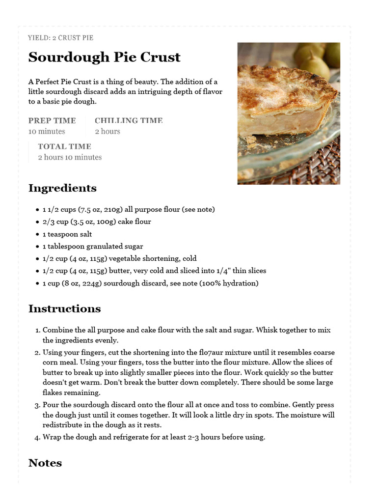Sourdough Pie Crust - Baking Sense® | PDF