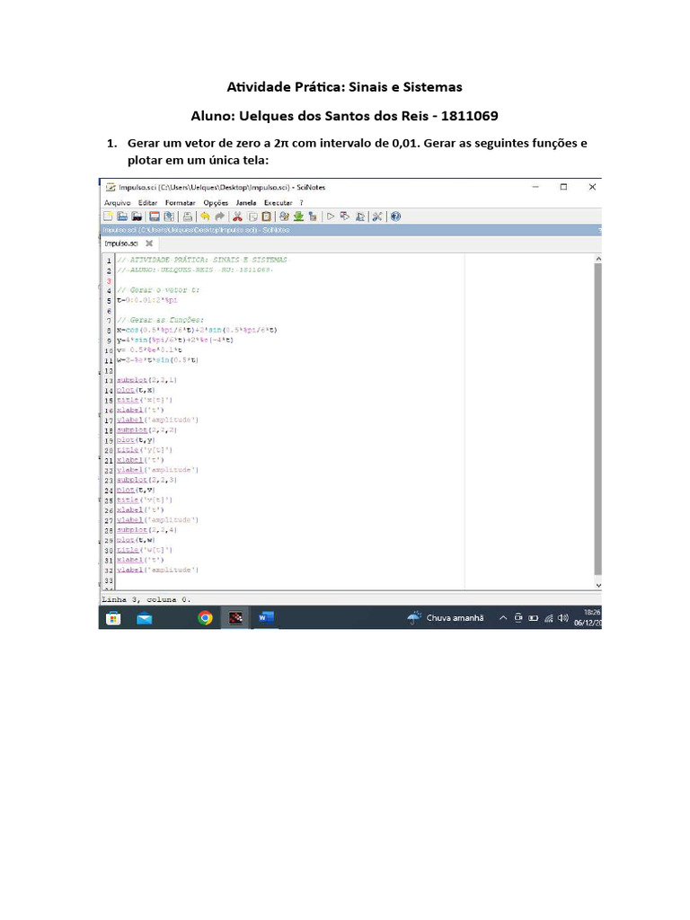 Atividade Prática - Sinais e Sistemas | PDF