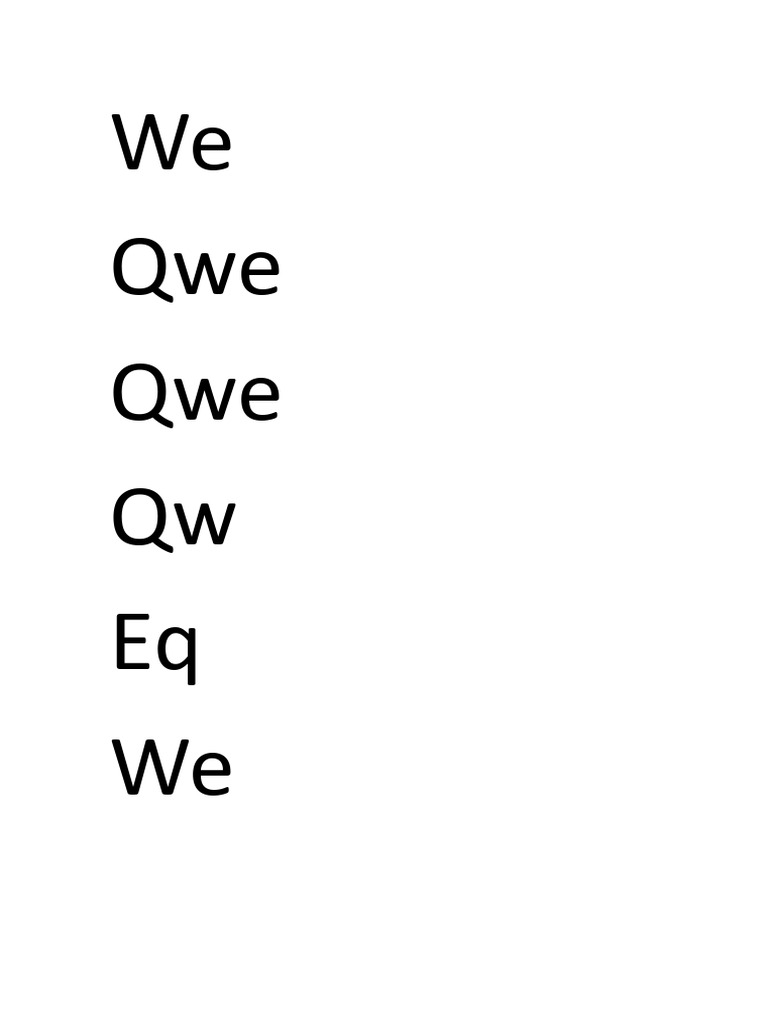 We Qwe Qwe QW Eq We | PDF