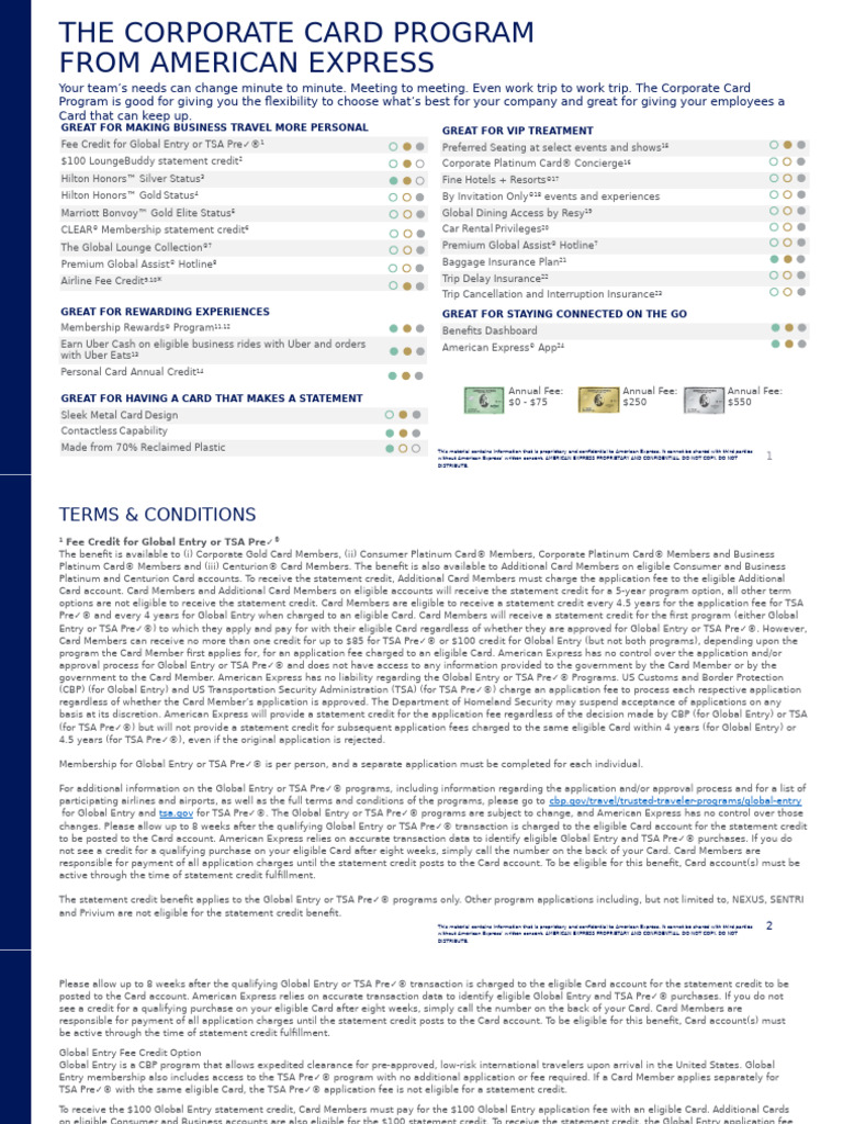 Corporate Card Comparison | PDF