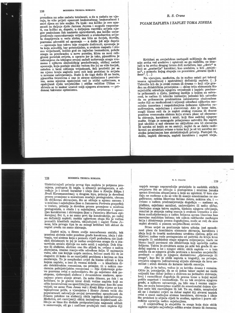 R. S. Crane, Pojam Zapleta I Zaplet Toma Jonesa | PDF