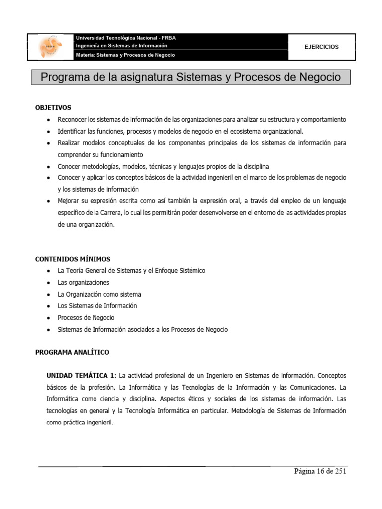 Programa de la Materia aa | PDF