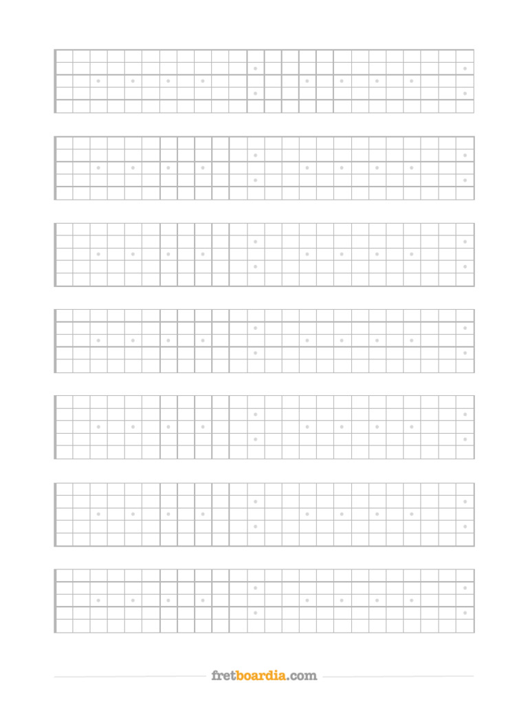 Blank Fretboard Charts Guitar 24 | PDF