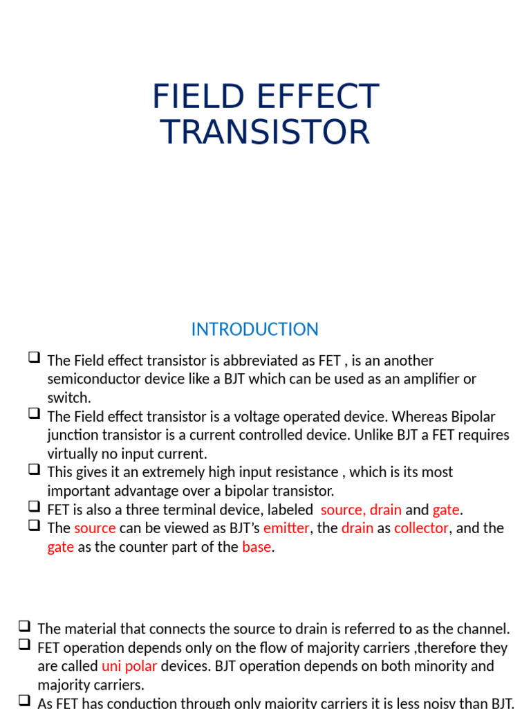 Field Effect Transistor | PDF