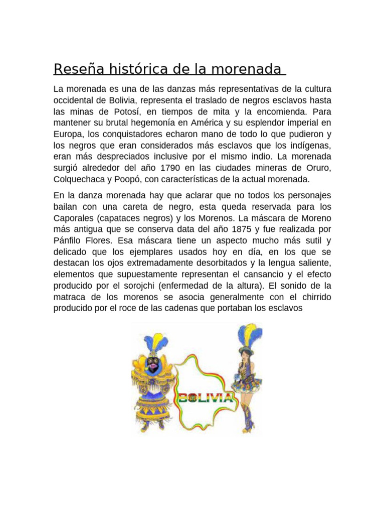 Reseña histórica de la morenada | PDF
