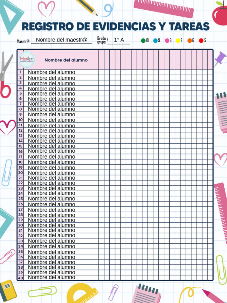 Editable Listas Registro Evidencias y Tareas | PDF