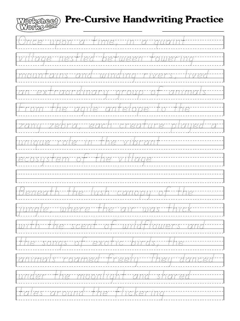 WorksheetWorks PreCursive Handwriting Practice 2 | PDF