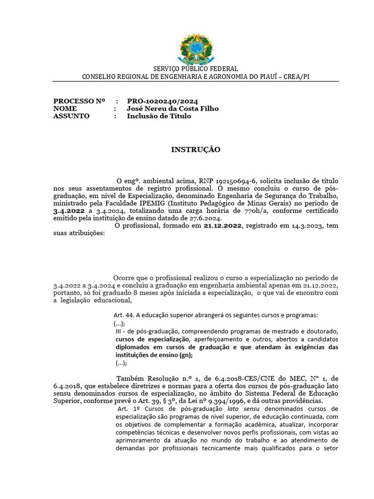 INSTRUÇÃO ASTEC I | PDF