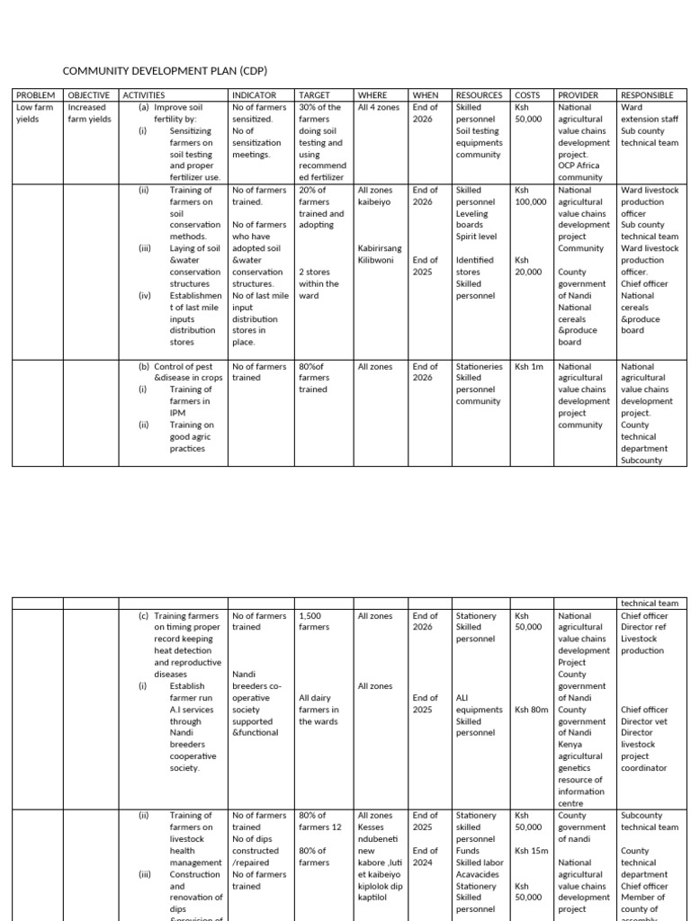 Community Development Plan | PDF