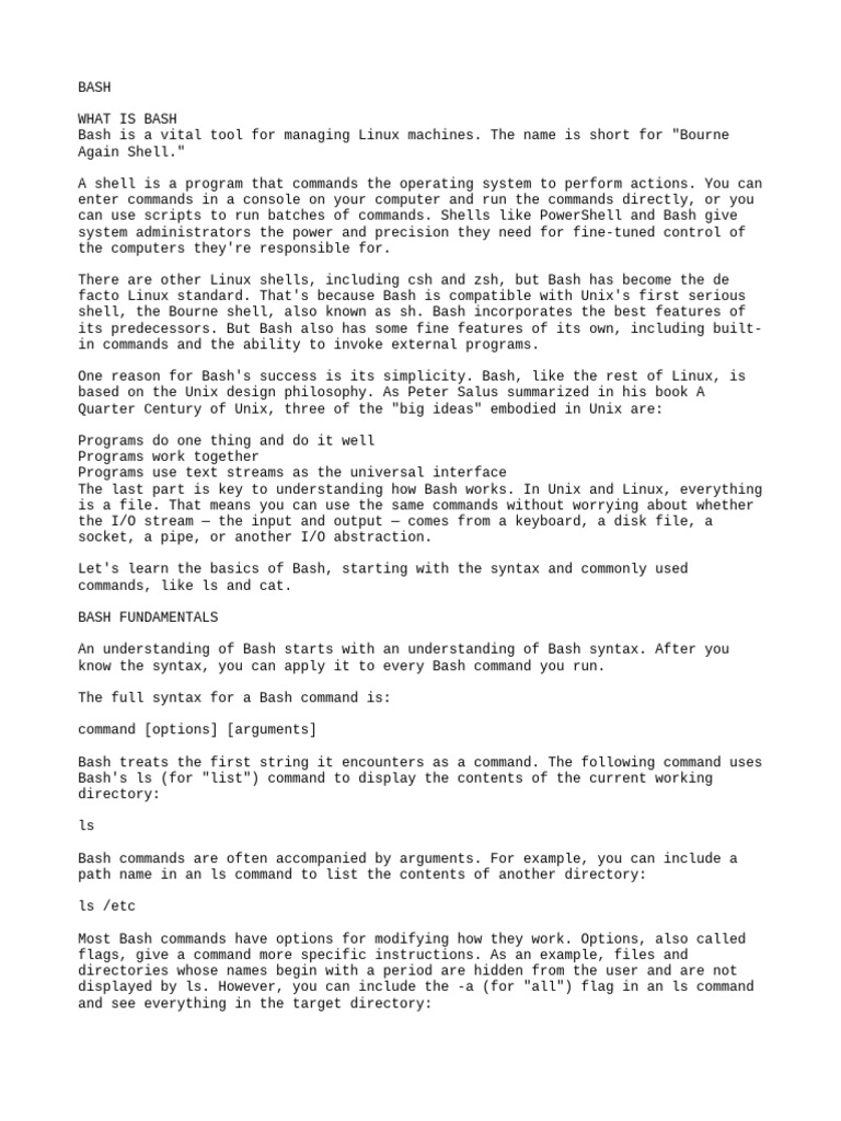 BASH | PDF