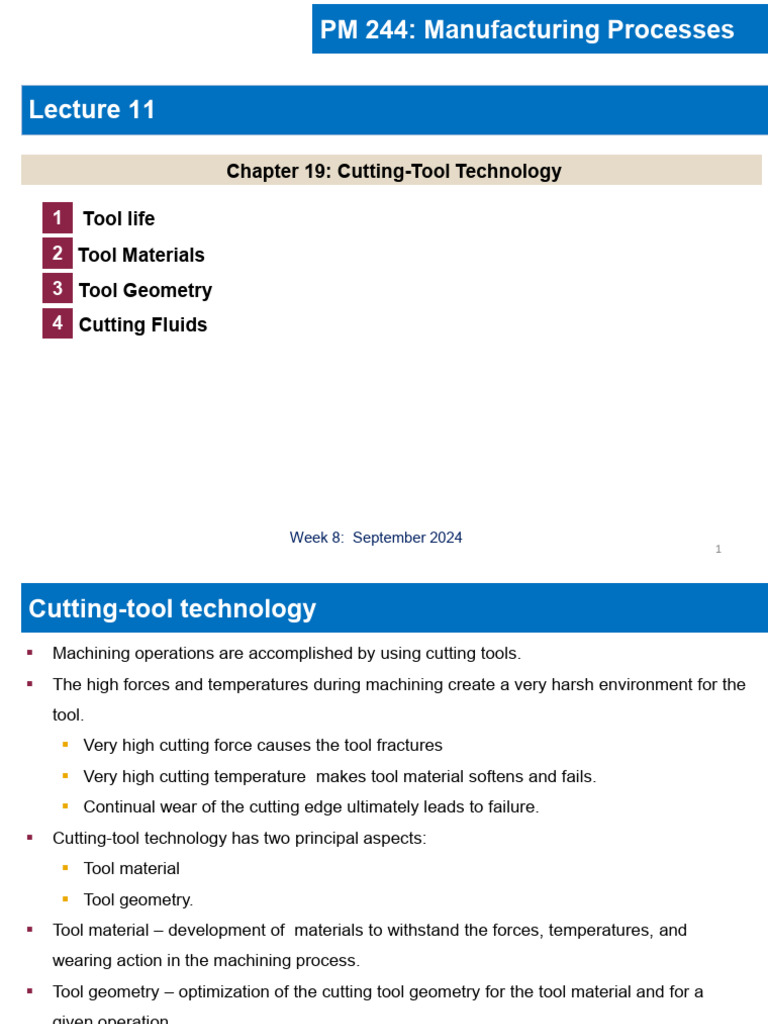 Cutting Tool Technology and Tool Life | PDF | Wear | Steel