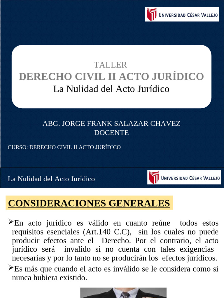 Diapositiva Sesion Nulidad de Acto Juridico | PDF