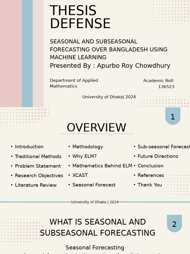 Thesis Defense: Seasonal and Subseasonal Forecasting Over Bangladesh ...